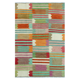 Modern Flatweave Cord Rust/Ivory Rug, 5'7x8'7, 5'7x8'7 - Southwestern ...