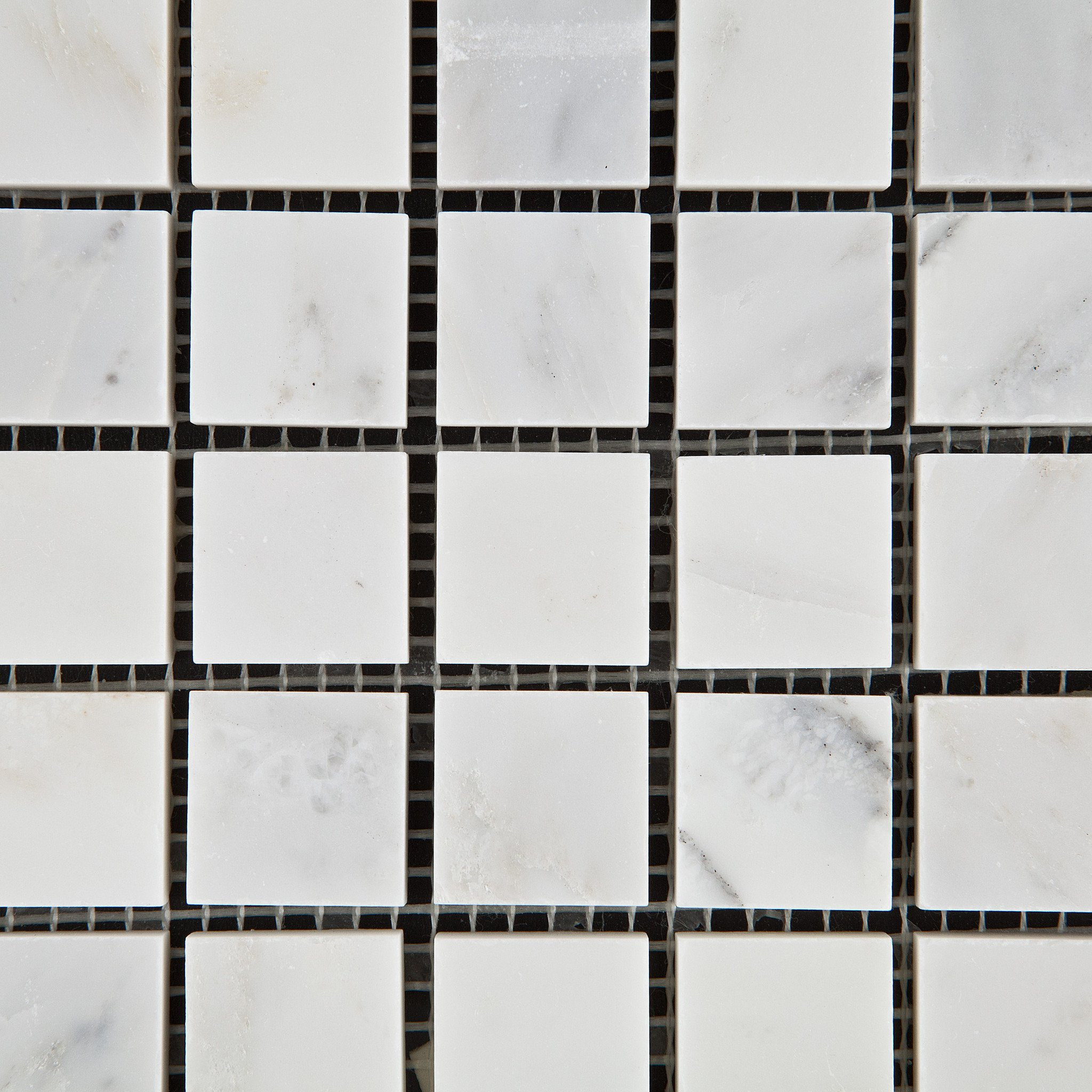 1 X 1 Oriental White / Asian Statuary Marble Honed Mosaic Tile ...