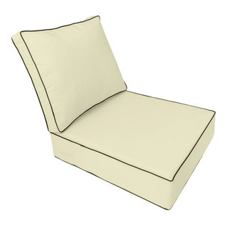 |COVER ONLY|Outdoor Contrast Pipe Trim Medium Deep Seat Back Pillow ...