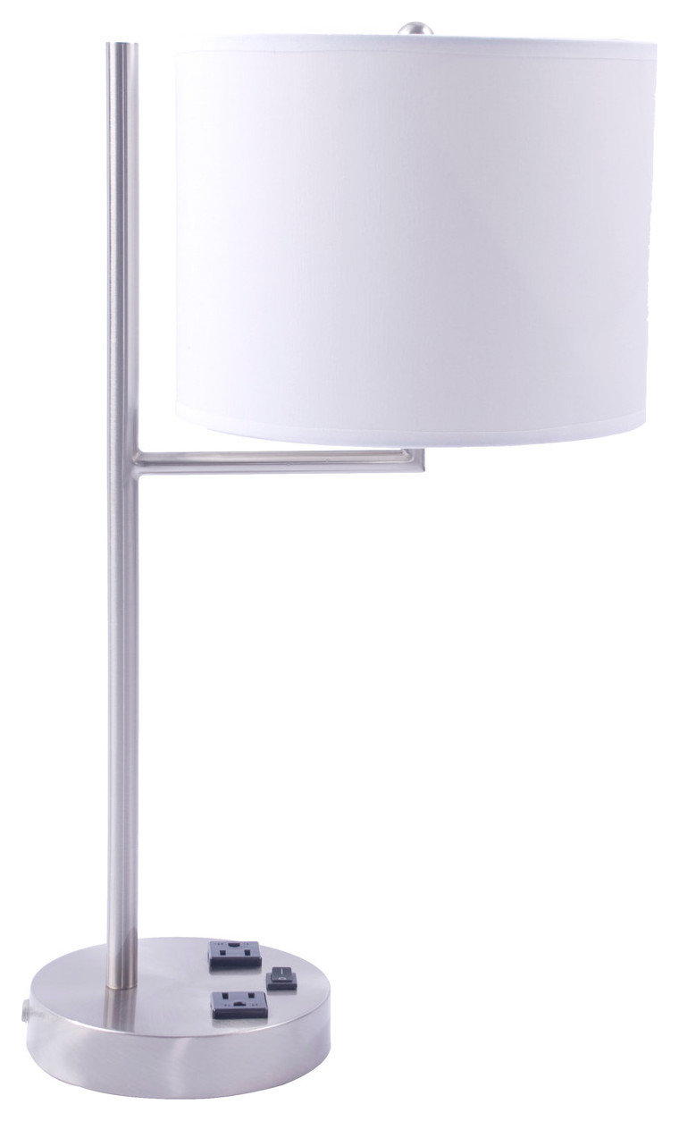 Fangio Lighting's #1752XX 20" Metal Tech Table Lamp In Brushed Nickel ...