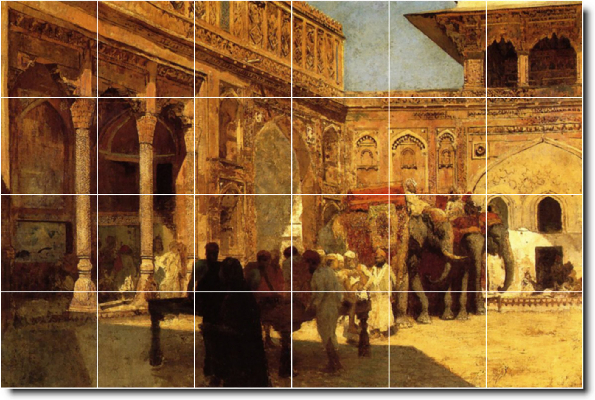 Edwin Weeks Village Painting Ceramic Tile Mural #32, 48" Wide x 32 ...