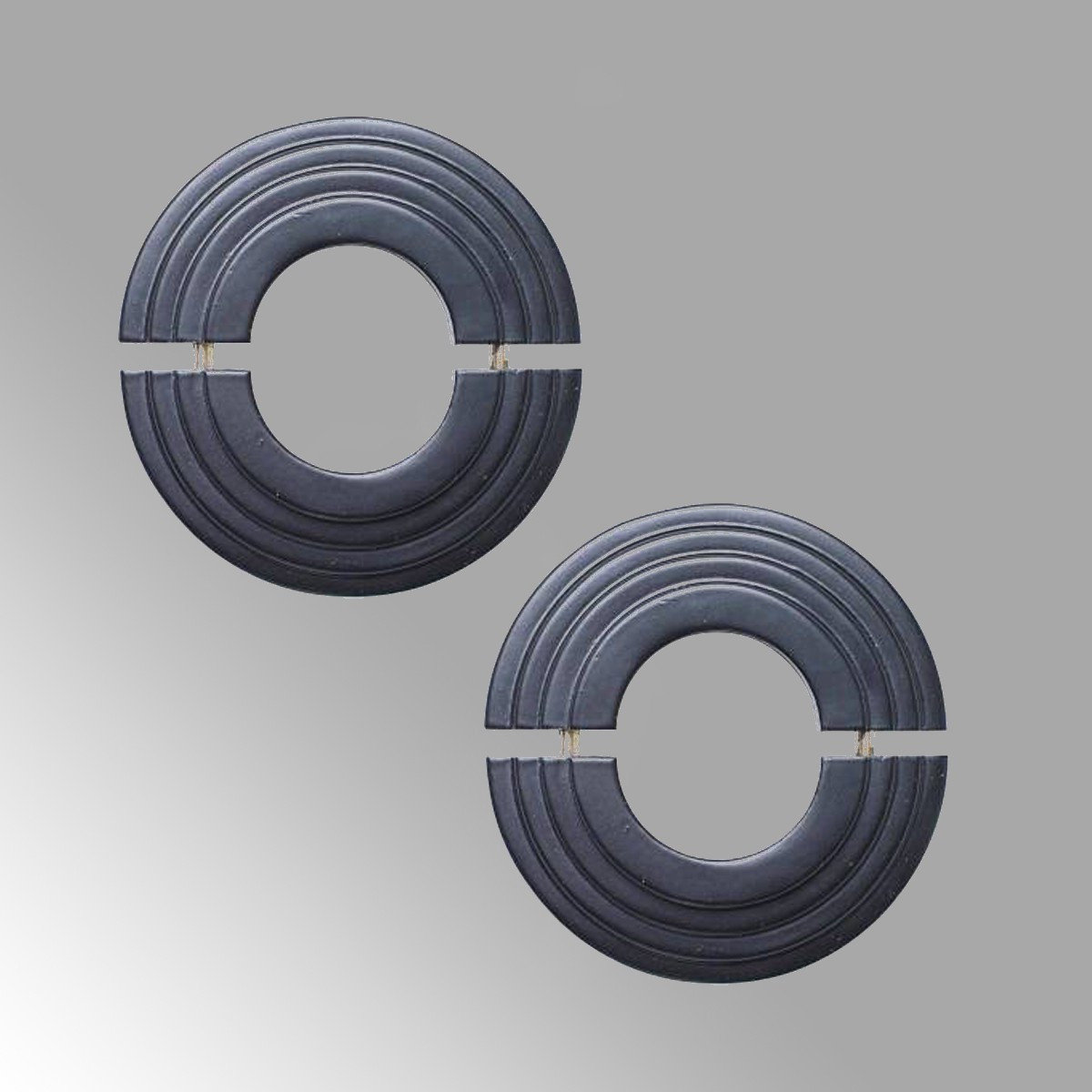 2 Radiator Pipe Flanges Black Aluminum Escutcheon Ring Plate 1.69" ID 3 ...
