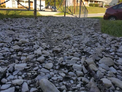 SHARP ROCKS EMBEDDED IN WALKWAY!! Need Help ASAP!!!