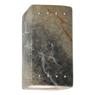 Justice Ambiance 1-Light 5" Outdoor Sconce, Open Top/Bottom, Slate ...