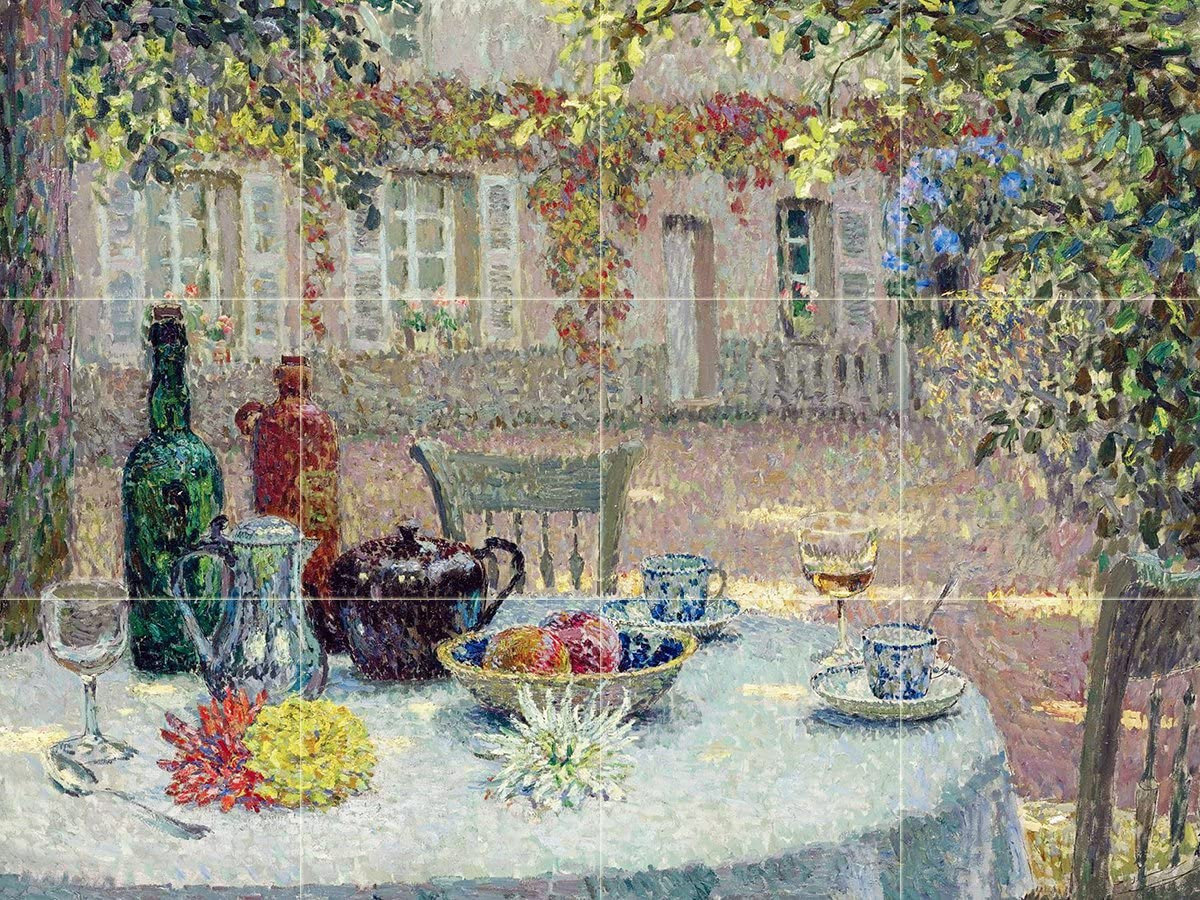 Tile Mural Still life dining table with Backsplash, 4.25" Ceramic Matte ...