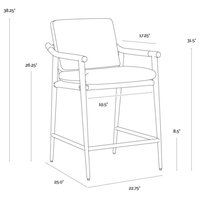 Meadow Counter Stool, Heather Ivory Tweed, Counter Height - Midcentury ...