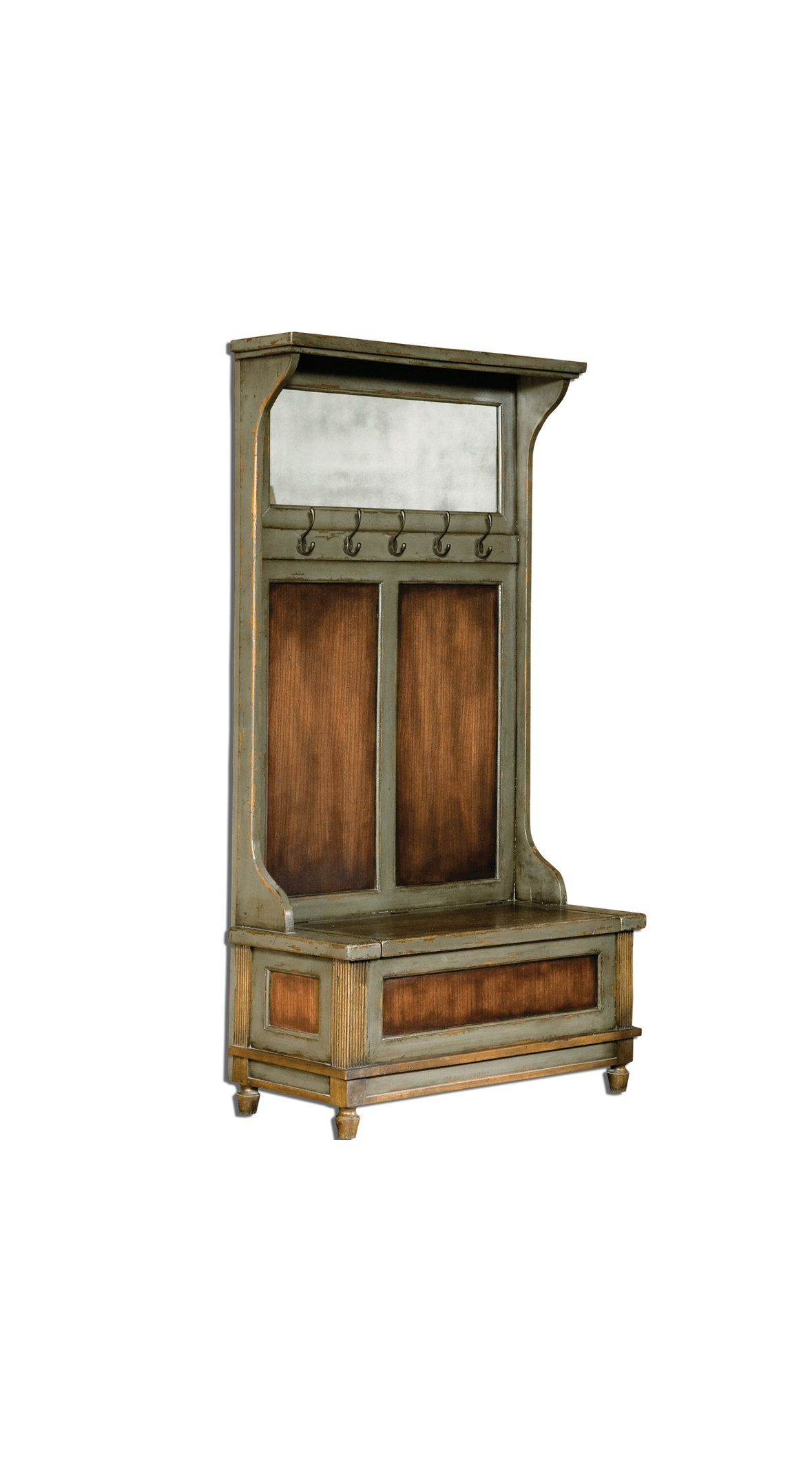Riyo Distressed Hall Tree - Farmhouse - Hall Trees - by Ownax | Houzz