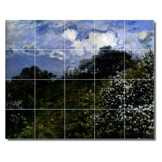 Claude Monet Country Painting Ceramic Tile Mural #91, 60" Wide x 48 ...