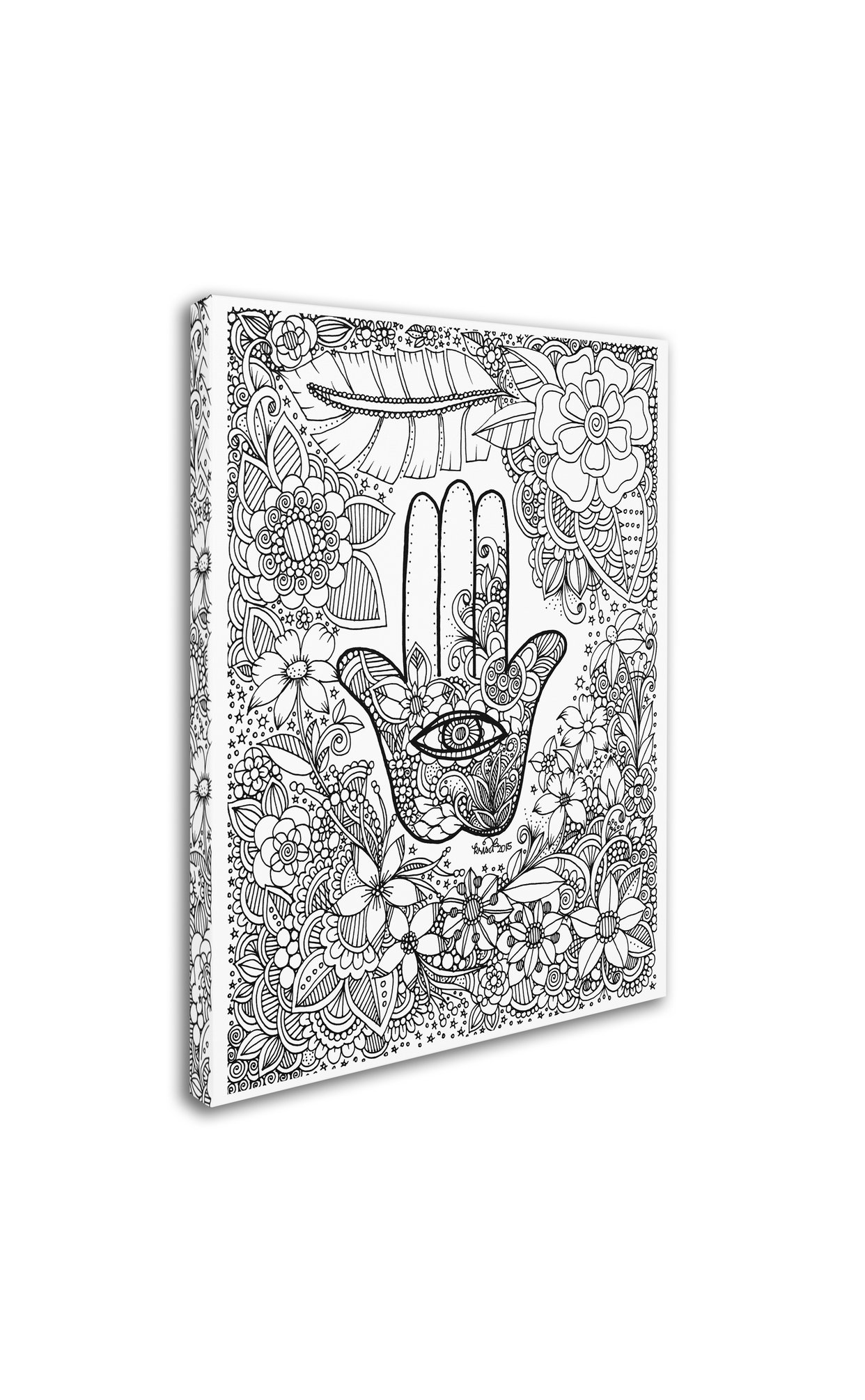 KCDoodleArt 'Hamsa Hand' Canvas Art, 24"x32" - Contemporary - Prints ...