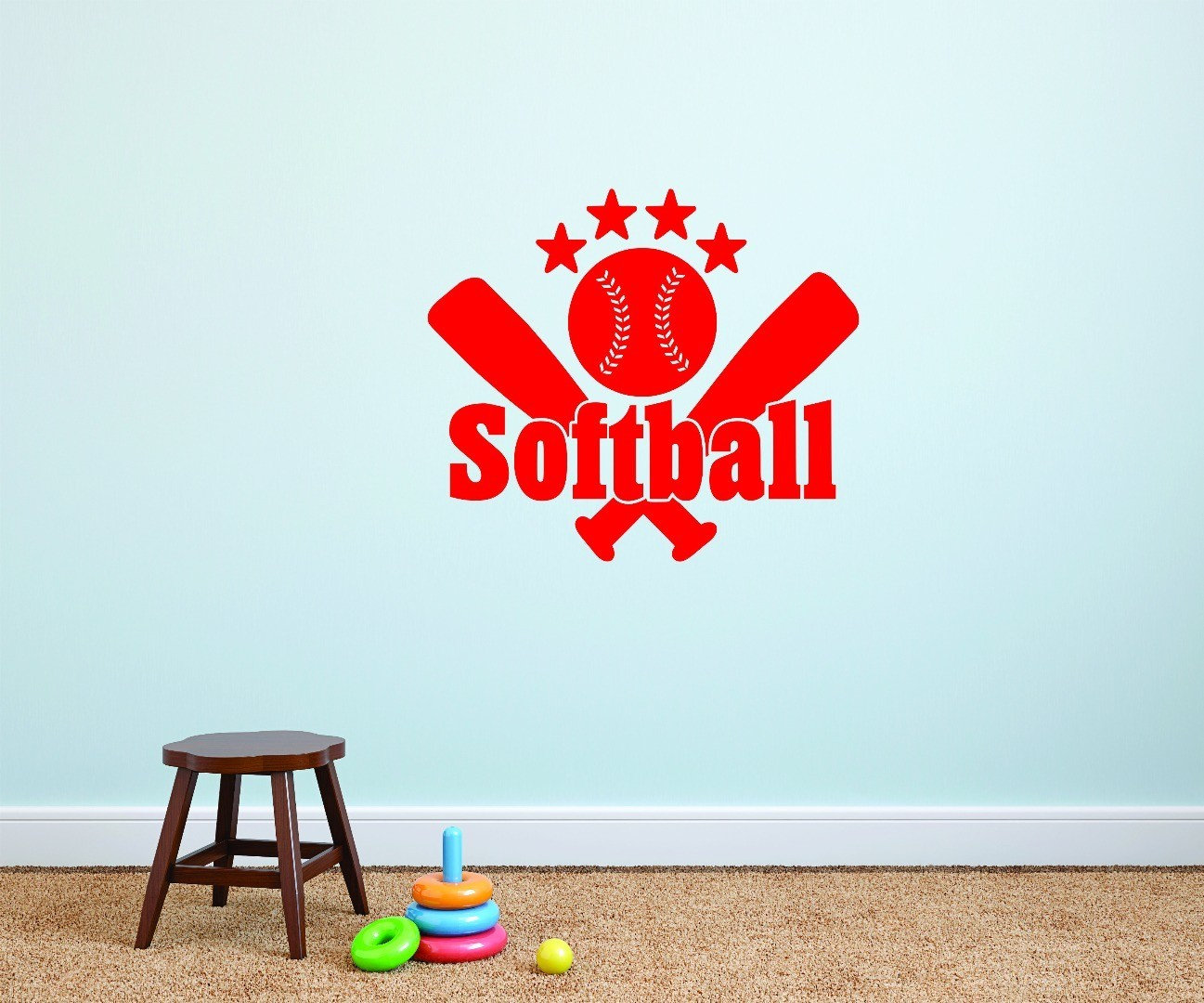 Decal, Softball Bat, 20x30", 20X30 - Contemporary - Wall Decals - by ...