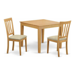 3-Piece Table and Chairs Set, Table and 2 Dining Chairs - Contemporary ...