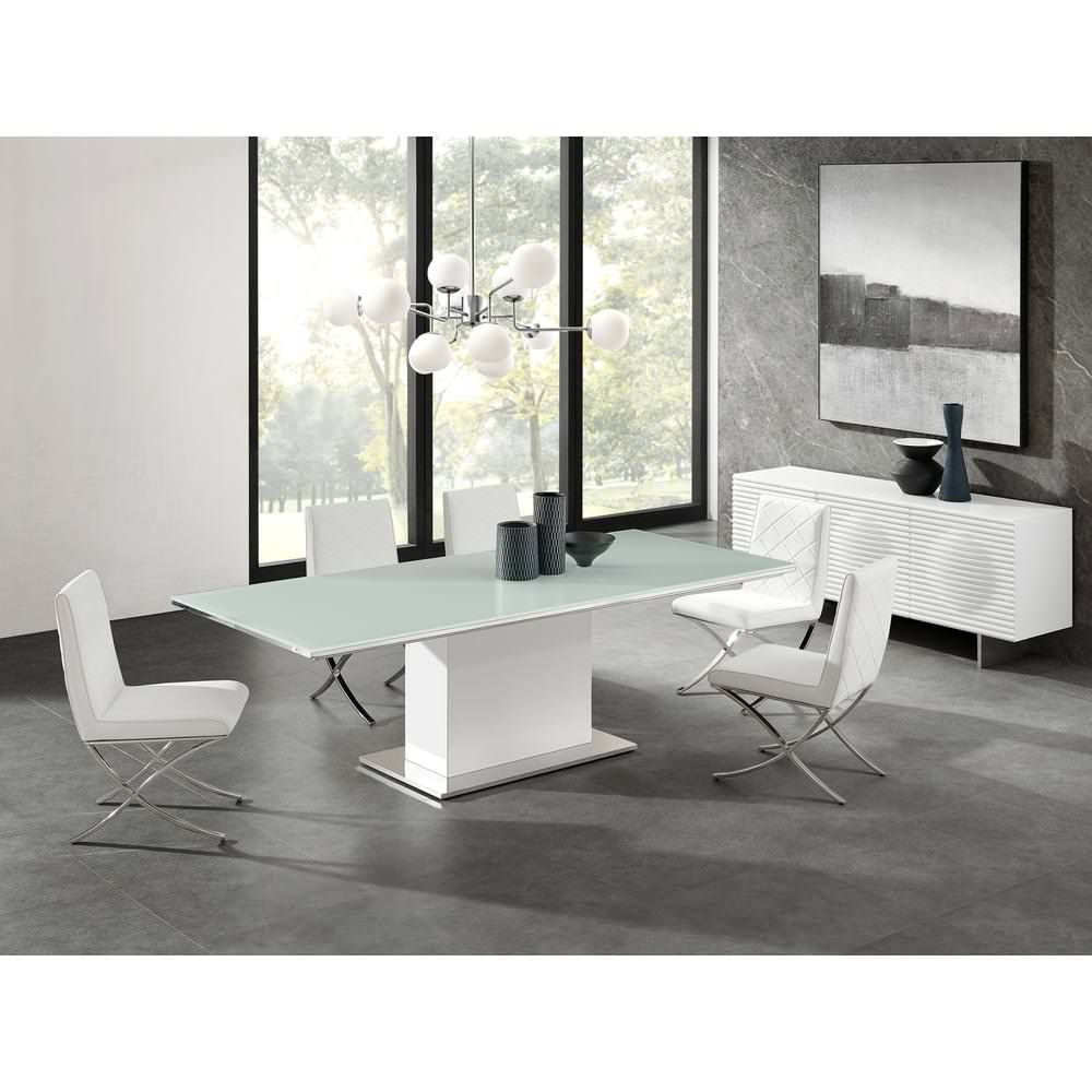 Bianca dining table with white base and white top. - Contemporary ...