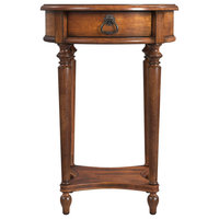 Jules 1-Drawer Round Accent Table - Traditional - Side Tables And End ...