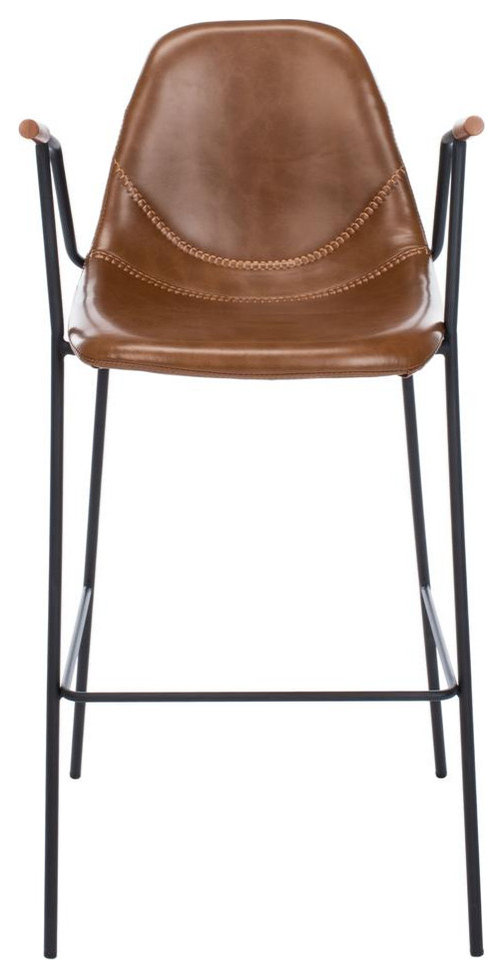 Tanner Mid Century Barstool, Cognac - Contemporary - Bar Stools And ...