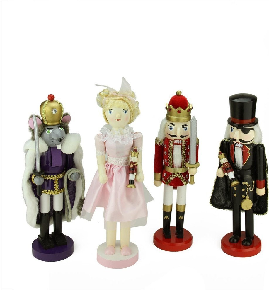 Decorative Wooden Nutcracker Suite Ballet Christmas Decorations, 4 ...