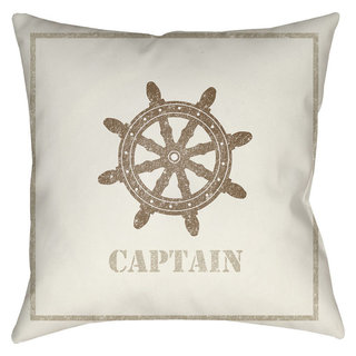 Captain Pillow 18x18x4, 18 x 18 x 4 - Beach Style - Outdoor Cushions ...