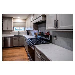Two-Tone Neutral Kitchen with Quartz Countertop and Soho Picket ...