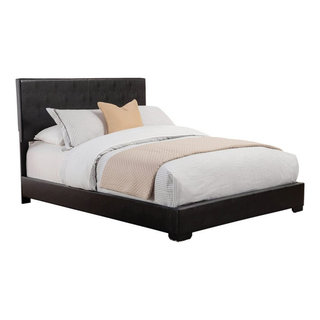 Coaster Conner Transitional Upholstered Faux Leather Full Bed in Black ...