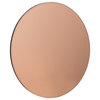 Azalea Rose Gold Tinted Frameless Round Wall Mirror, Rose Gold 26 ...