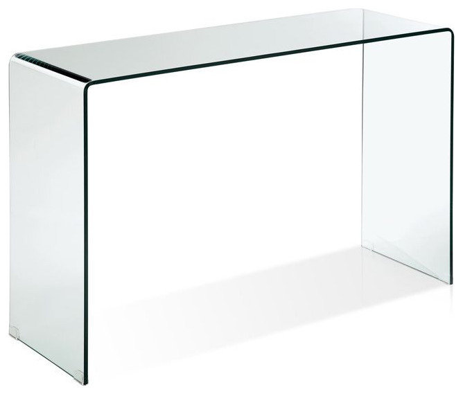 Waterfall Glass Console Table, 30x32x14 - Contemporary - Console Tables ...