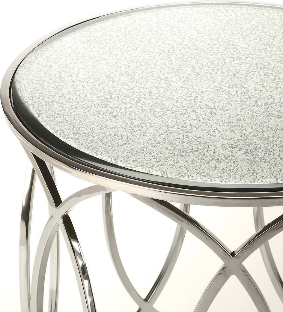 Glamorous Silver Metal Round Table - Contemporary - Side Tables And End ...