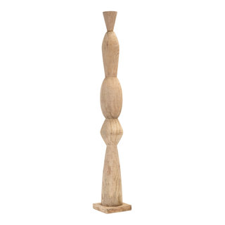 Wood, 48" Totem Pillar, Brown, 7x7x48 inches - Transitional ...