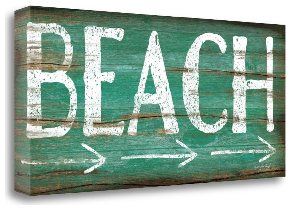 36" Bright Colorful Beach Sign Giclee Print on Gallery Wrap Canvas Wall ...