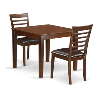 3-Piece Dinette Table Set With a Dining Table and 2 Chairs, Mahogany ...
