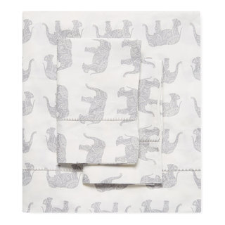 400 Thread Count Cotton Elephant Sheet Set, Twin Sheet Set - Tropical ...