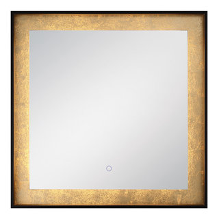 Gold Leaf Edge Lit LED Square Mirror - Contemporary - Bathroom Mirrors ...