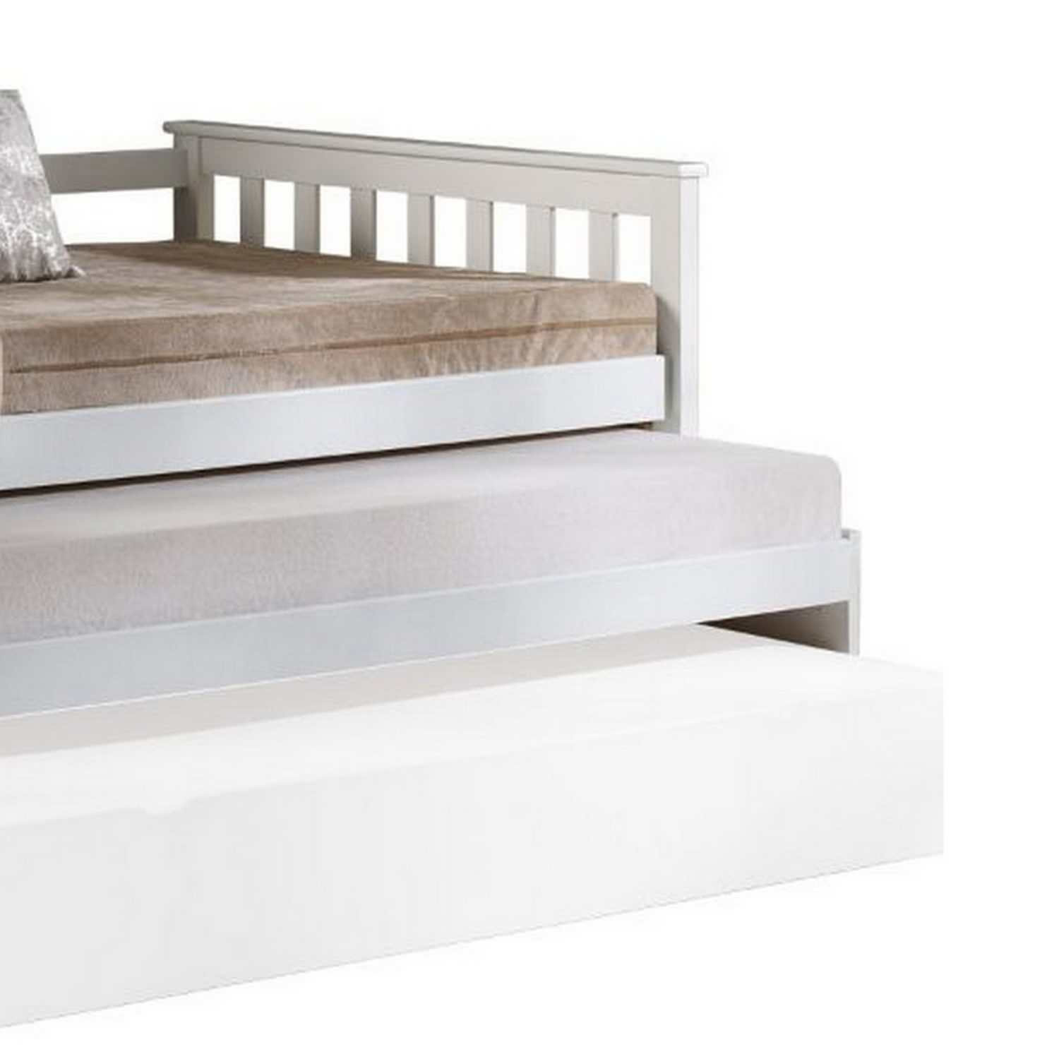 Benzara BM261735 Twin Pull Out and Daybed With Slatted Side Panels ...
