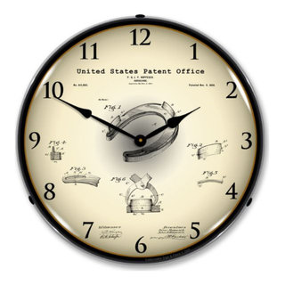 21031208 Horseshoe 1898 Patent Clock - Contemporary - Wall Clocks - by ...
