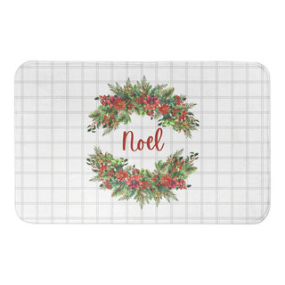 Noel Holly Wreath 21x34 Bath Mat, 21x34 - Contemporary - Bath Mats - by ...