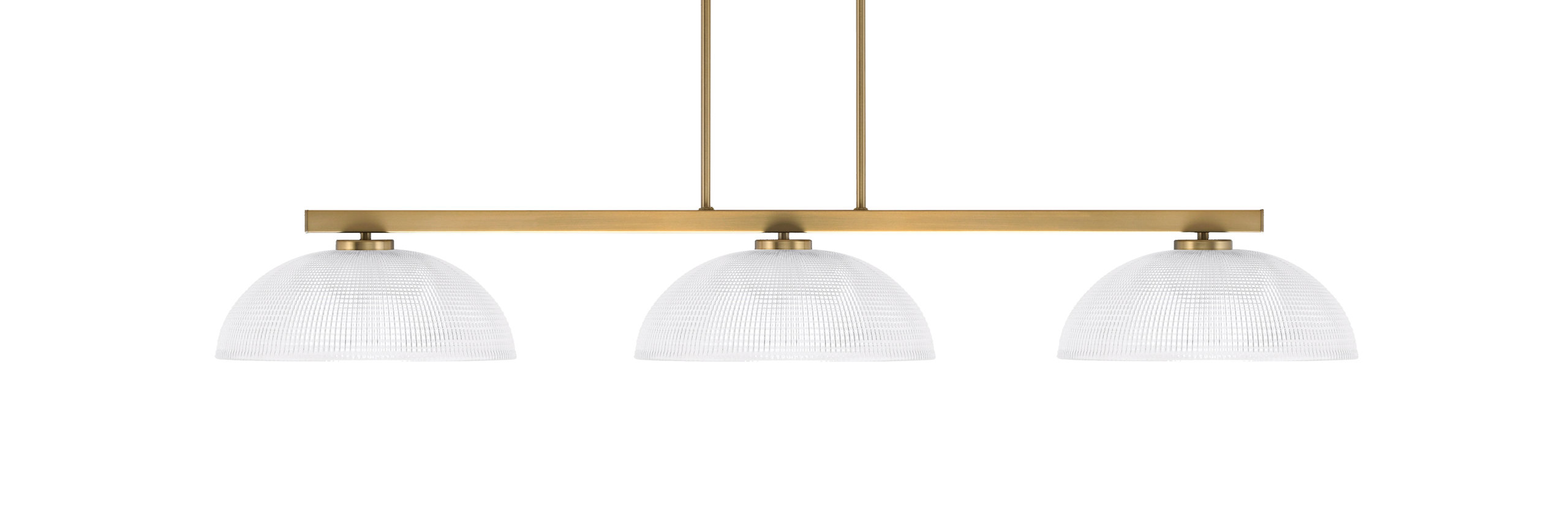 Atlas 3 Light Bar In New Age Brass Finish With 13" Clear Ribbed Glass ...