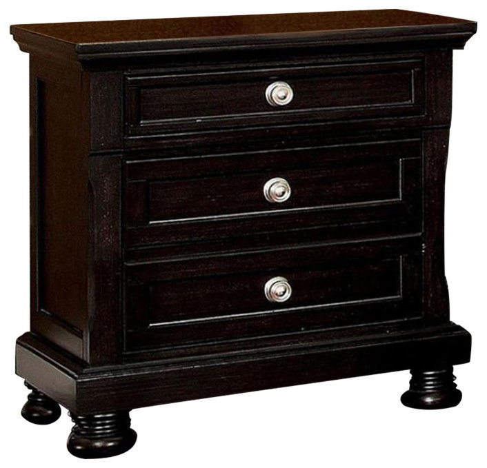 Argusville Transitional Night Stand With Usb Outlet In Brown Finish ...