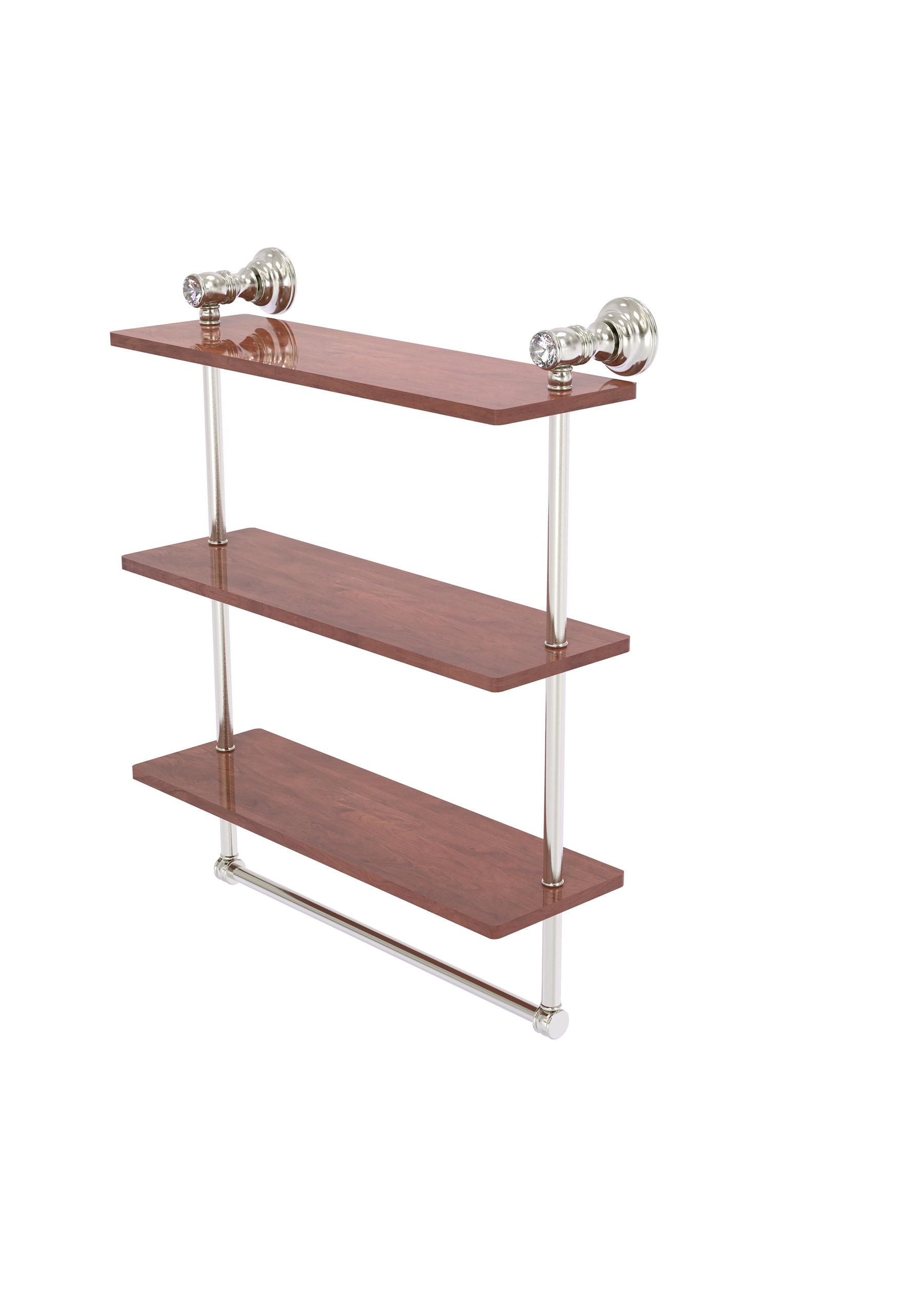 Carolina Crystal Collection 22"Triple Wood Shelf With Towel Bar ...