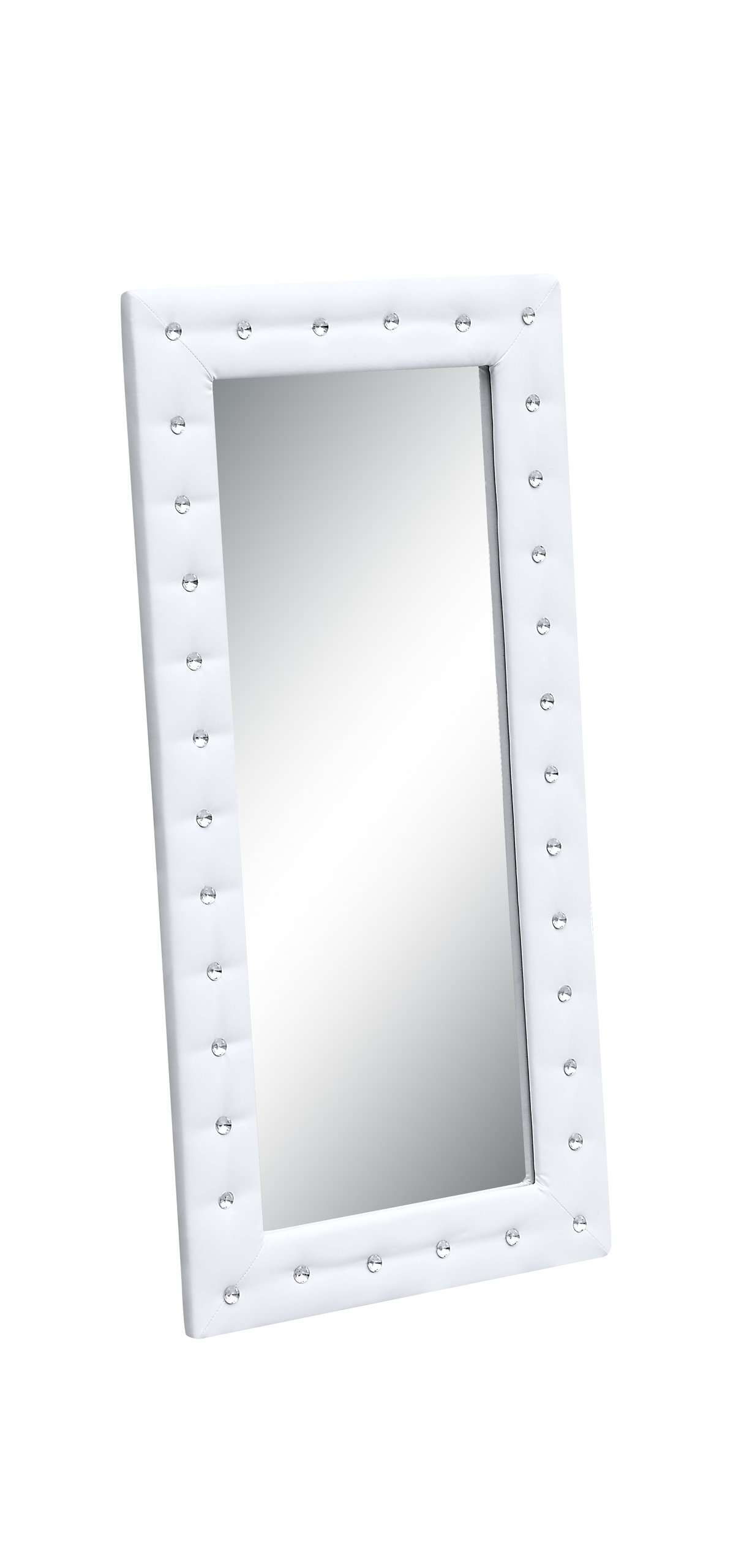 Modern Classics Tufted Mirror, White, 46"H x 31.25"W x 1.5"D ...