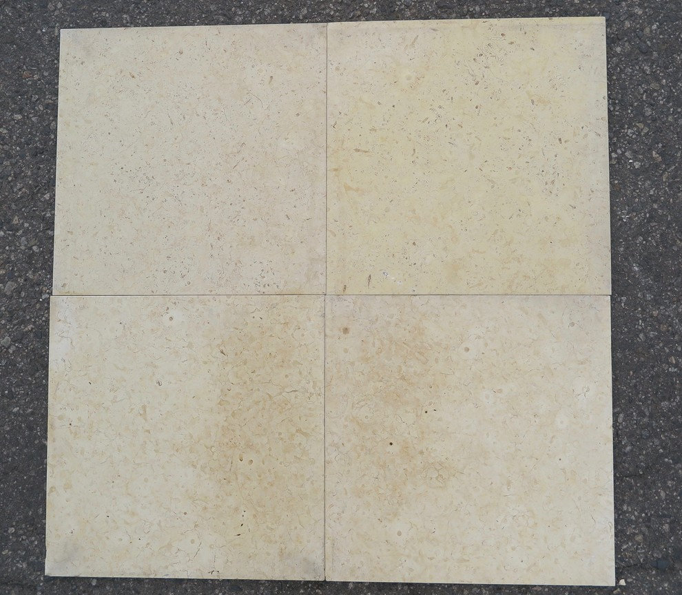 Ramon Bone Limestone Tiles, Honed Finish, 16"x16", Set of 160 ...