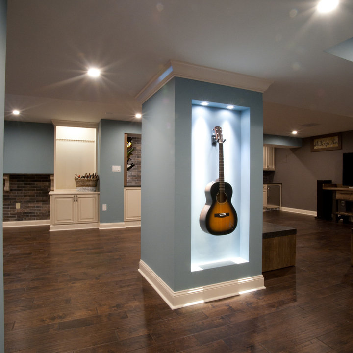 75 Basement with Blue Walls Ideas You'll Love - May, 2026 | Houzz