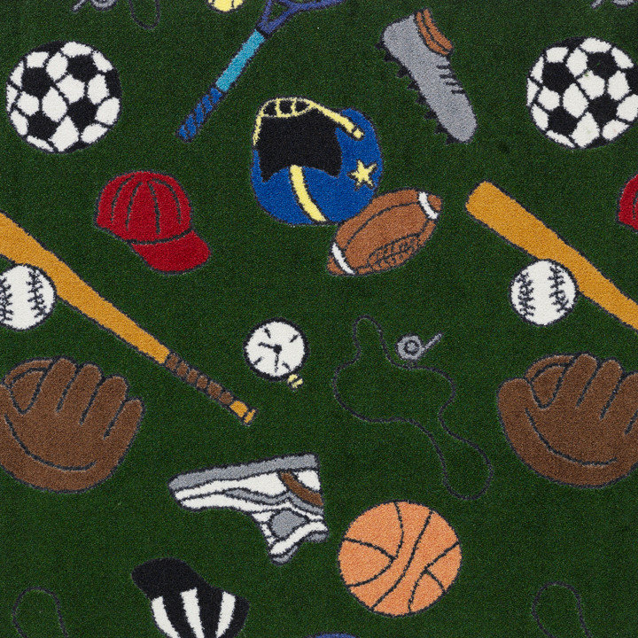 Multi Sports, Custom Area Rug, Nylon Stainmaster Carpet, 3 Colors, 4 ...