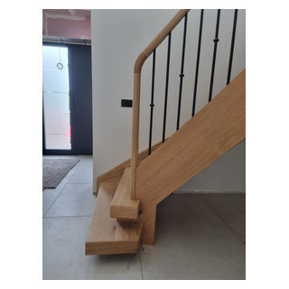 Open Tread Oak & Wrought Iron Stairs - Contemporary - Staircase - West ...