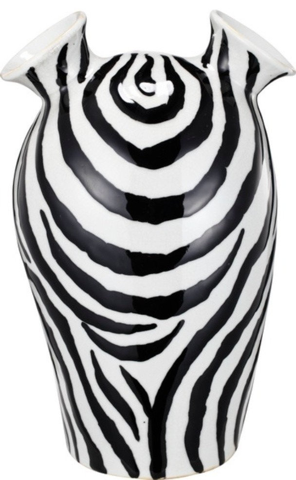 Double Opening Ceramic Vase ,White And black - Contemporary - Vases ...