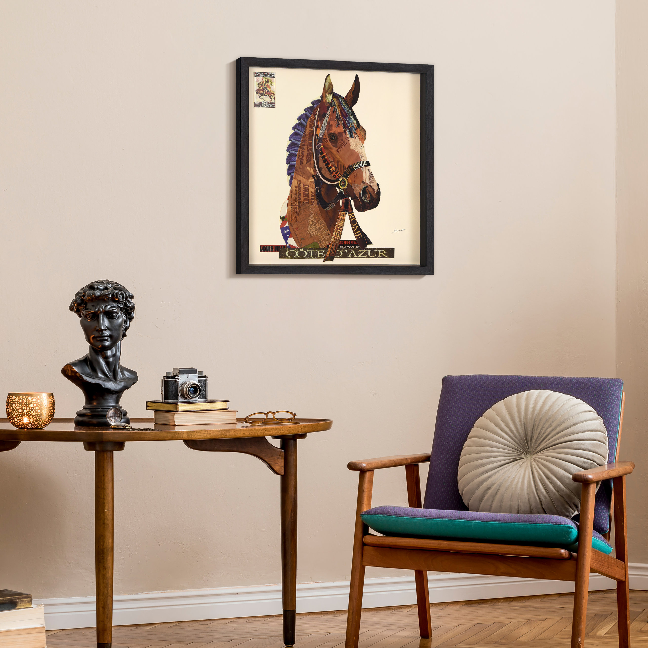 "Graceful Gallop" Dimensional Collage, Under Glass, A Shadow Box Frame ...