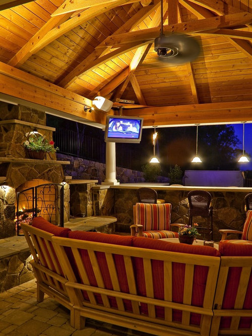 Rustic Timber Pavilion Home Design Ideas, Pictures, Remodel and Decor