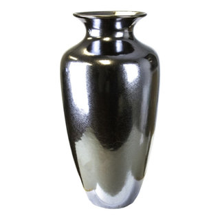 Smoothly Designed Minimal Ceramic Vase, Gray - Contemporary - Vases ...