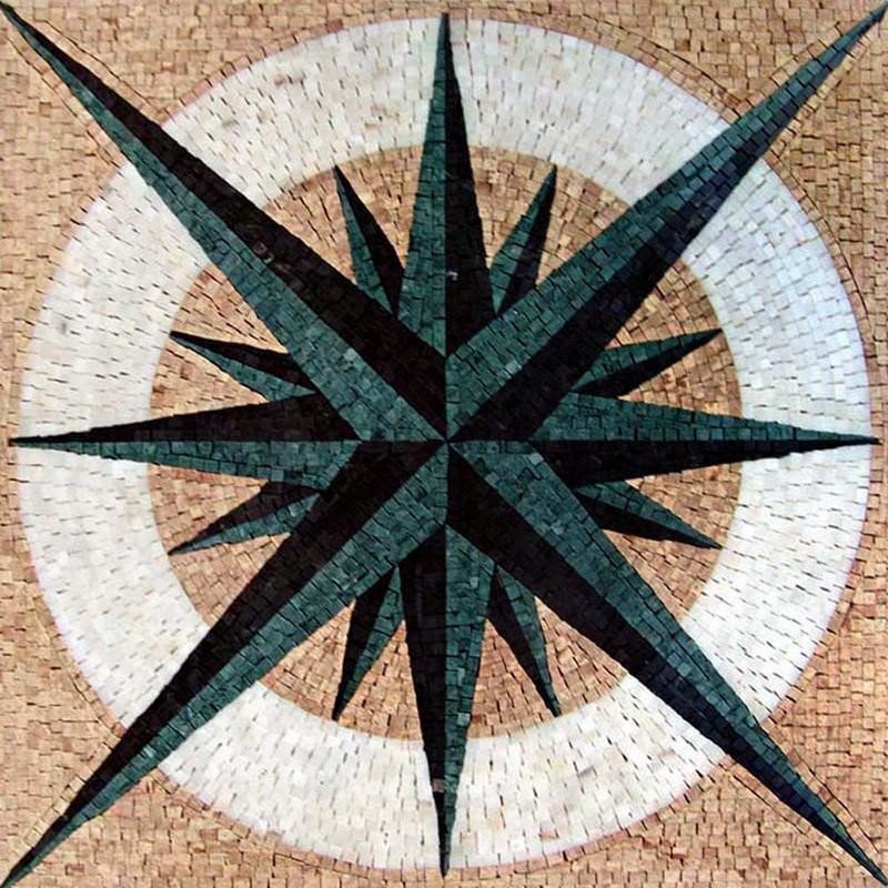 Nautical Mosaic Square, Doris, 35" x 35" - Southwestern - Tile Murals ...