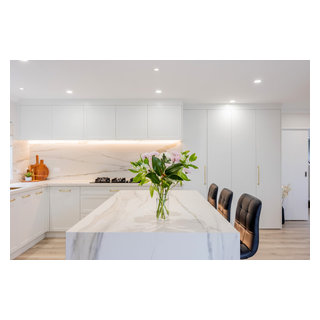 Island Benchtop with Waterfall Ends - Modern - Kitchen - Auckland - by ...