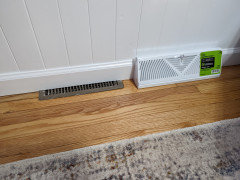 How to replace floor vents with baseboard diffuser?