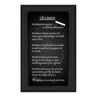 Black and White Life Lessons Black Framed Print Wall Art - Contemporary ...