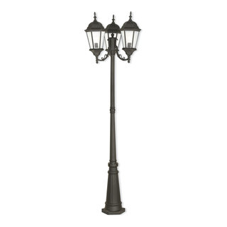 Hamilton Outdoor 3-Headed Post Light, Black - Traditional - Post Lights ...
